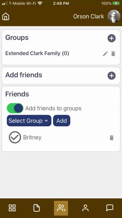Manage friends and groups | Early Me